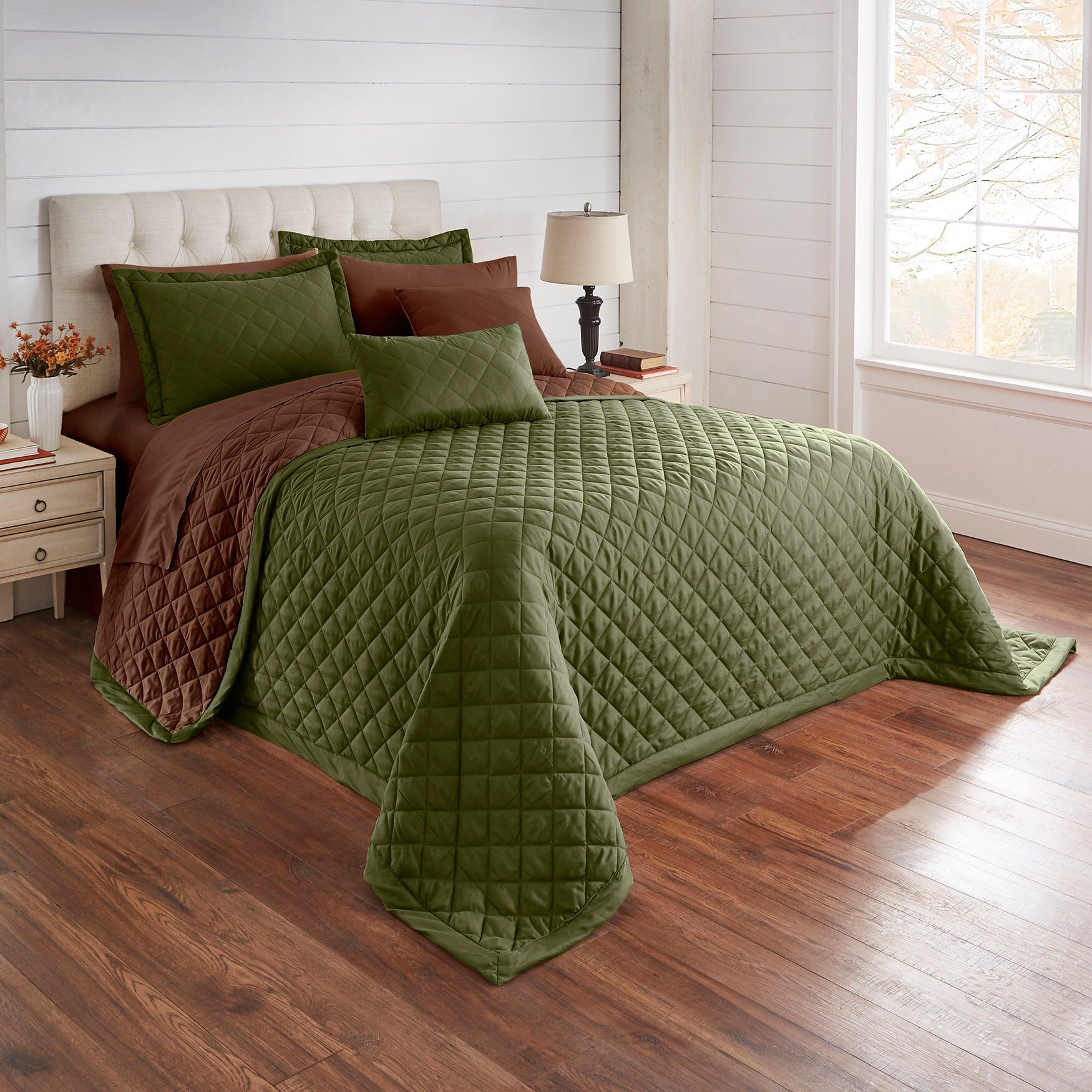 BH Studio Reversible Quilted Bedspread | Brylane Home