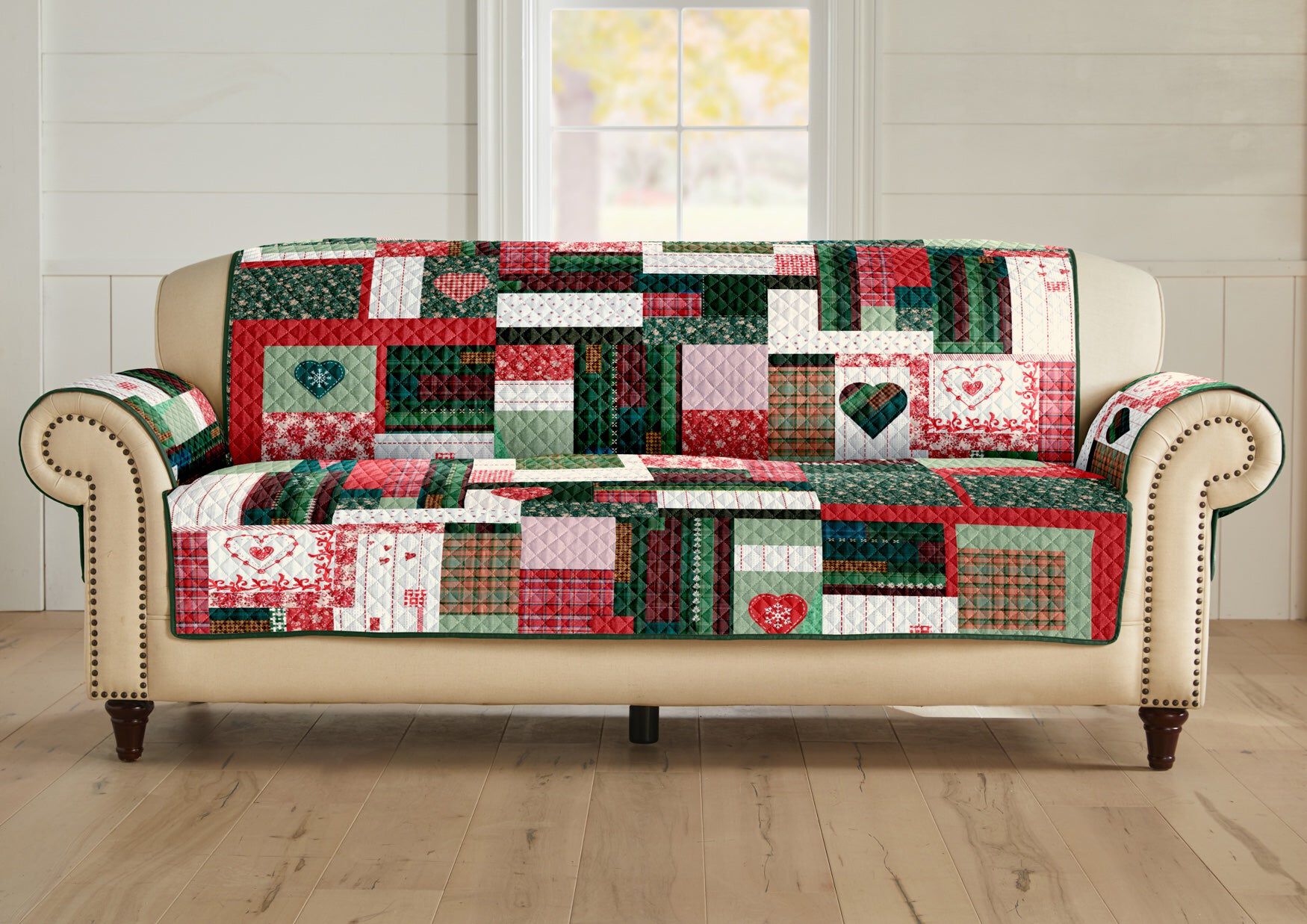 Holiday Patchwork Sofa Protector | Brylane Home