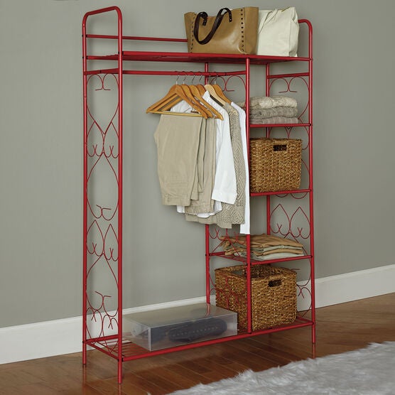 5-Tier Metal Closet with Hanging Rod | Brylane Home