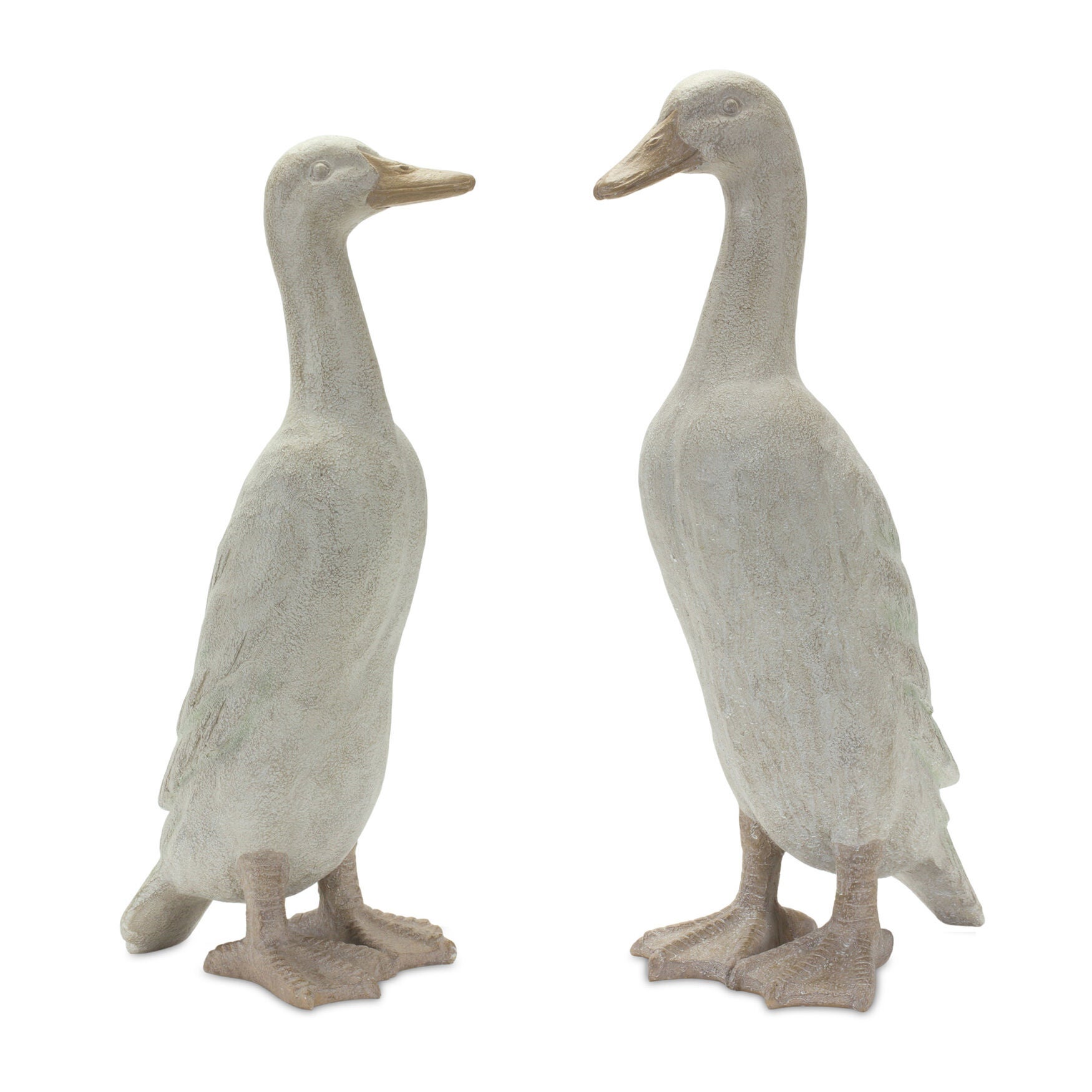 Simple Distressed Stone Standing Duck Garden Statue (Set Of 2), 4502153 ...