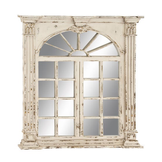 Cream Vintage Wood Floor Mirror | Brylane Home