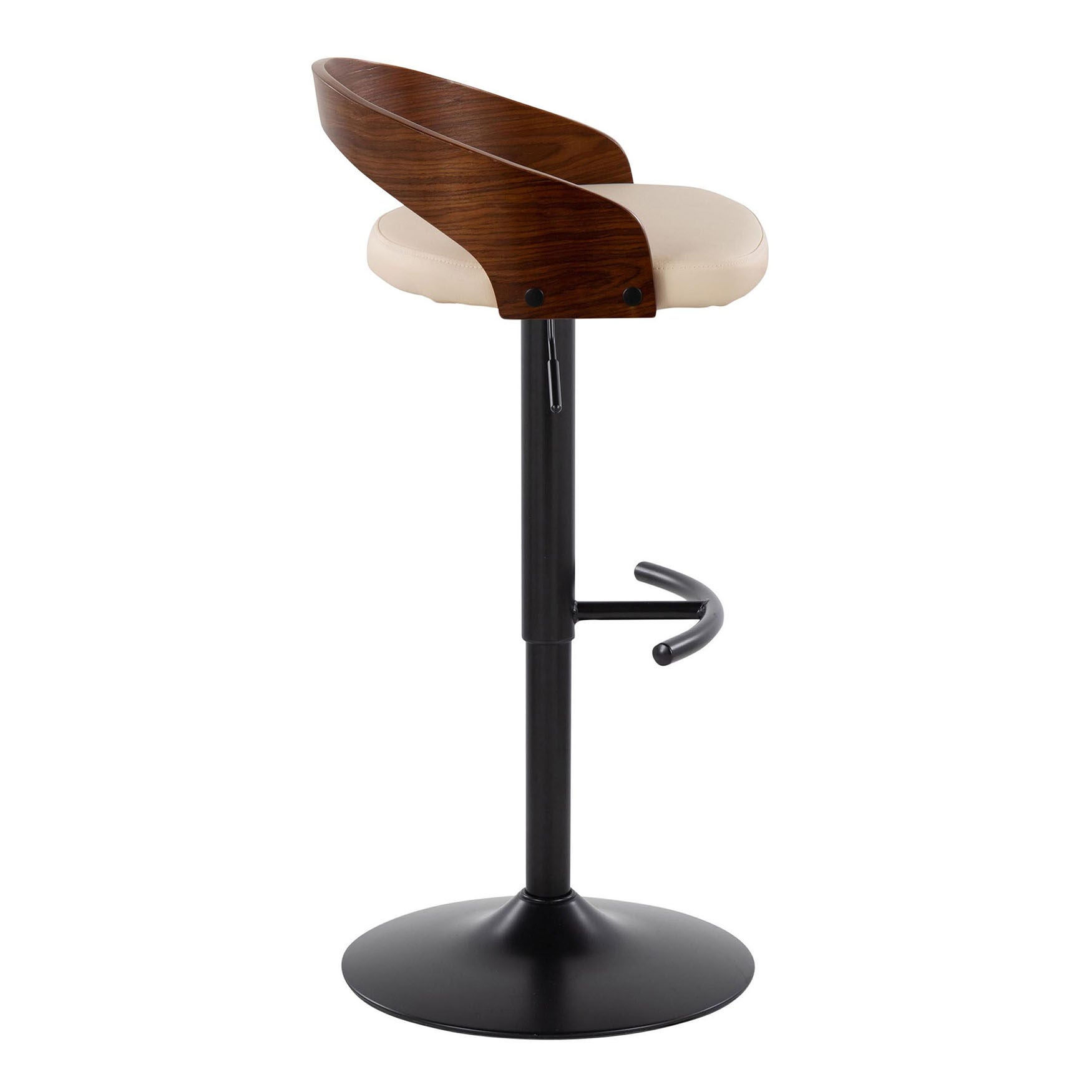 Simple Grotto Adjustable Barstool - Set Of 2, Chrome Walnut Brown ...