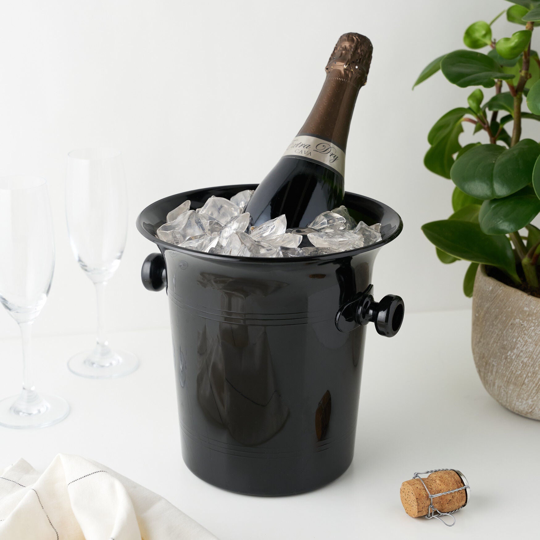 Black Ice Bucket By True | Brylane Home