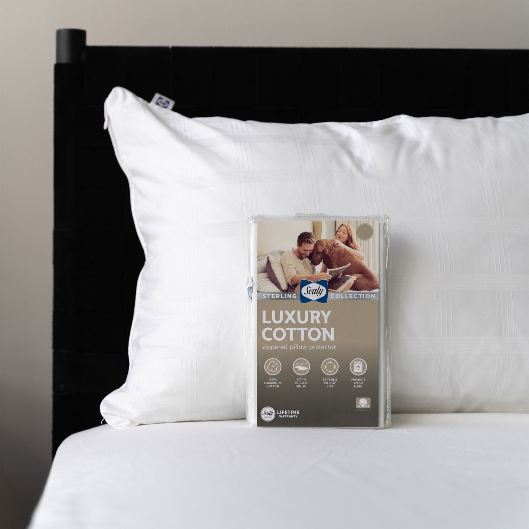 Simple Sealy Luxury Cotton Pillow Protector, 4422613 | Brylane Home
