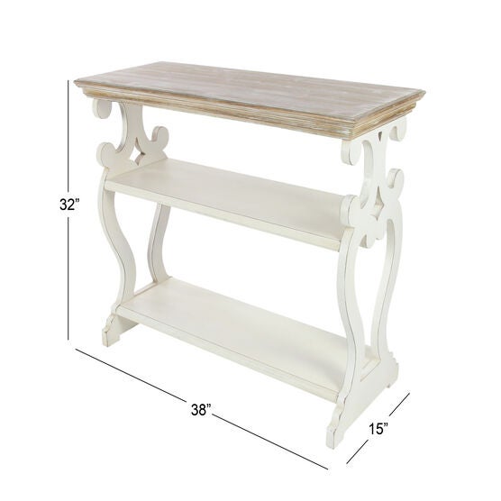 White Farmhouse Wood Console Table, 32 x 38 | Brylane Home