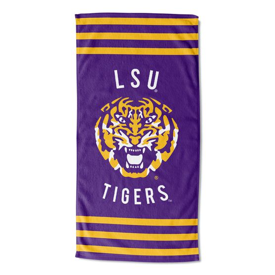 LSU Stripes Beach Towel | Brylane Home