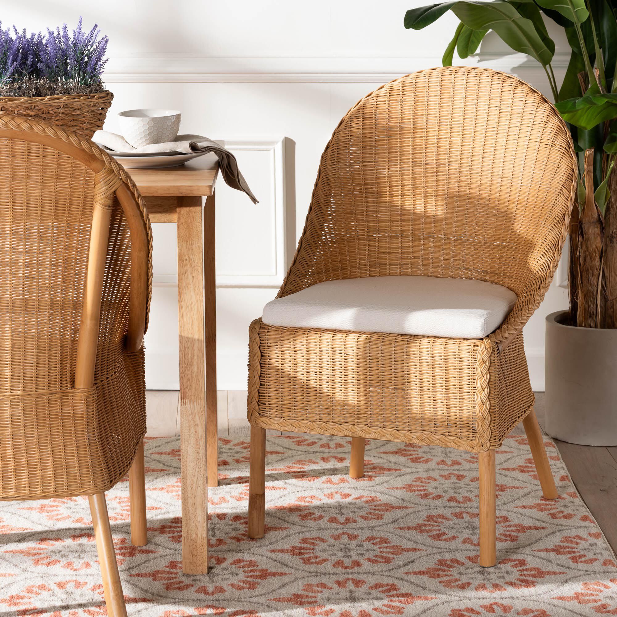 Camelia Bohemian Light Honey Rattan Dining Chair | Brylane Home