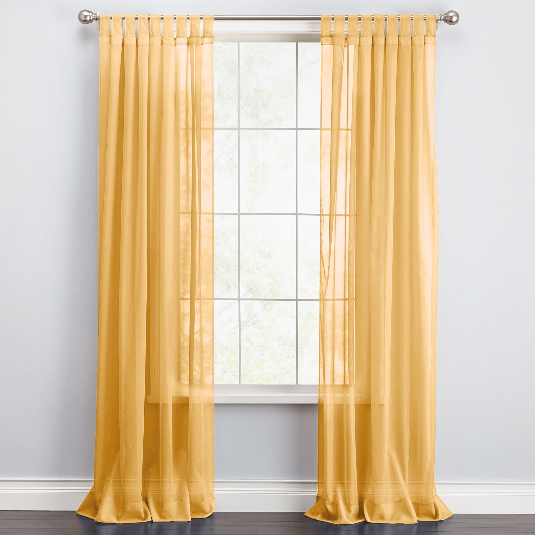 Affordable BH Studio Sheer Voile Tab-Top Panel, Daffodil | Brylane Home