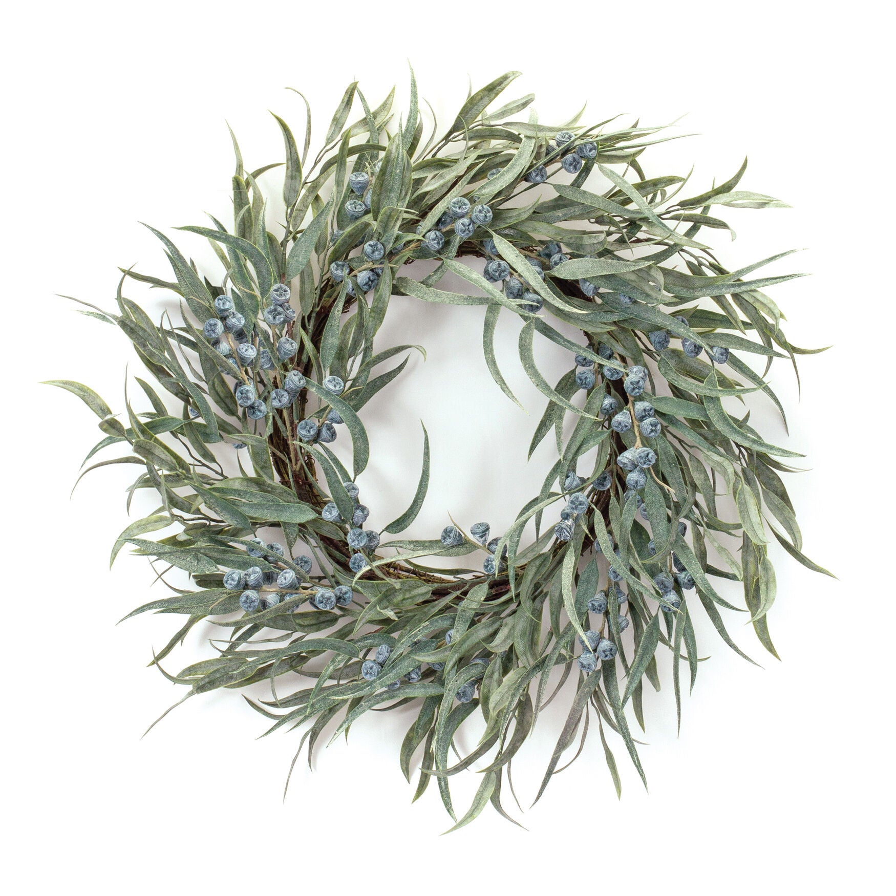 Seasonal Long Blade Eucalyptus Wreath 26"D, Green | Brylane Home