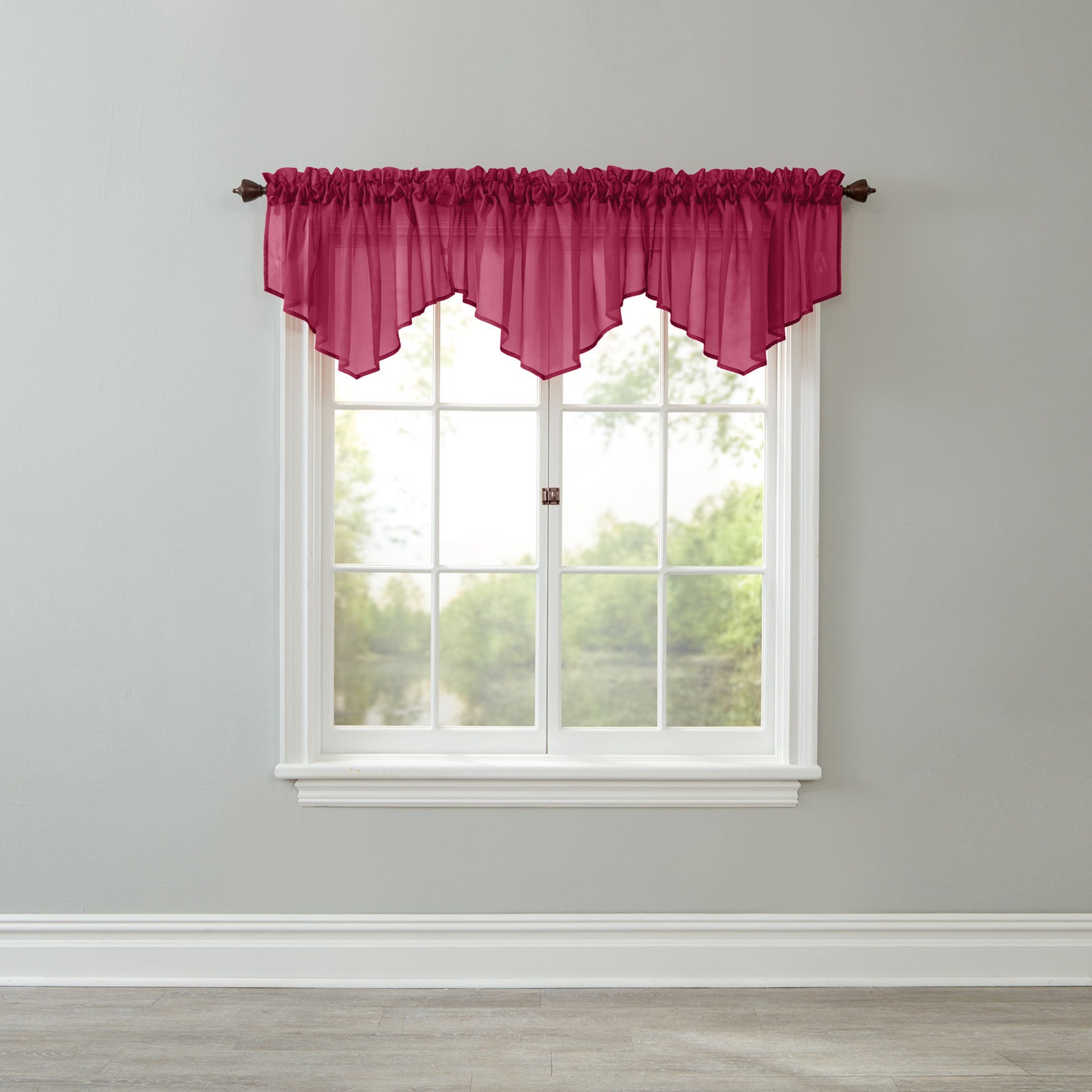 BH Studio Sheer Voile Ascot Valance | Brylane Home