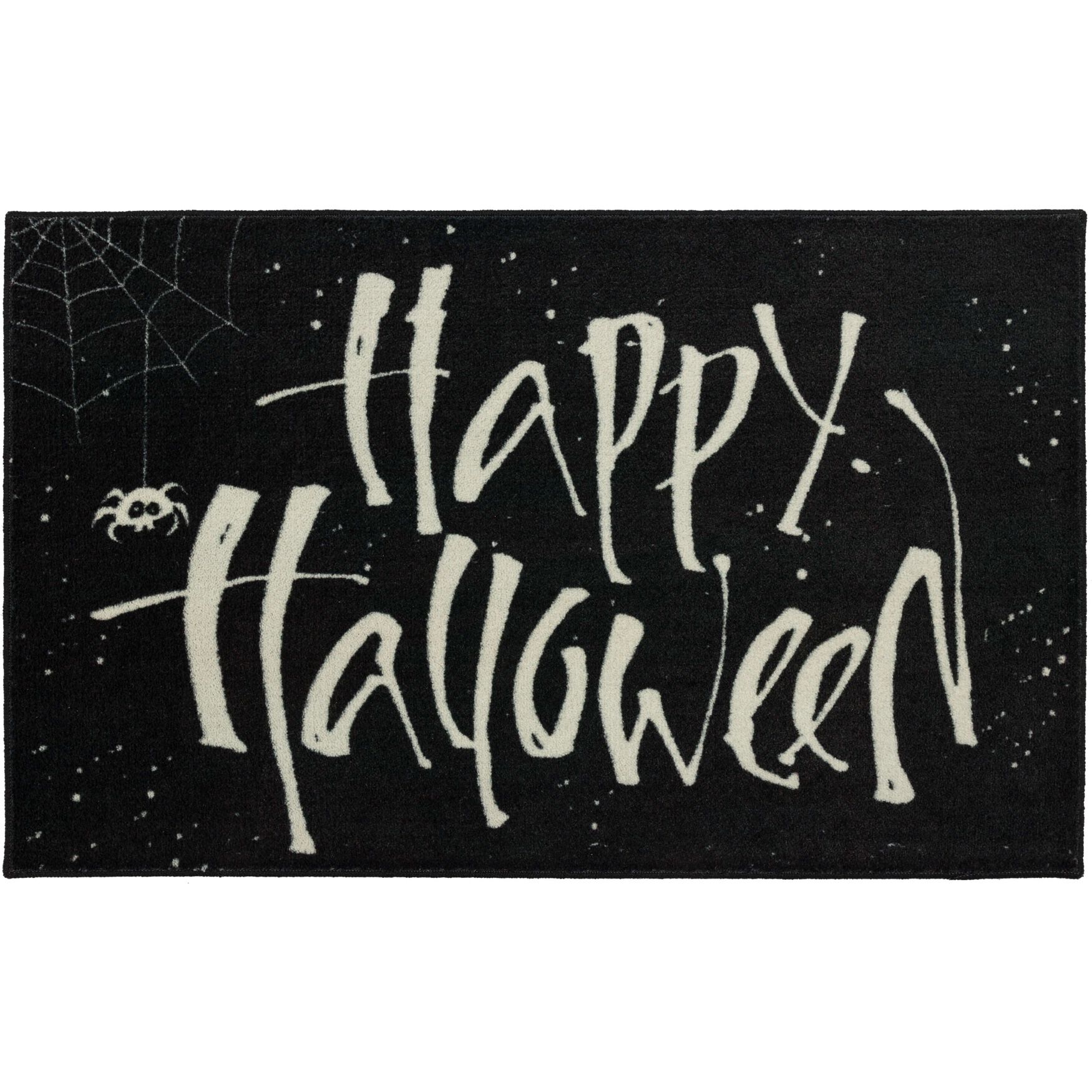 Seasonal Happy Web Black Kitchen Rug, 4496129 | Brylane Home