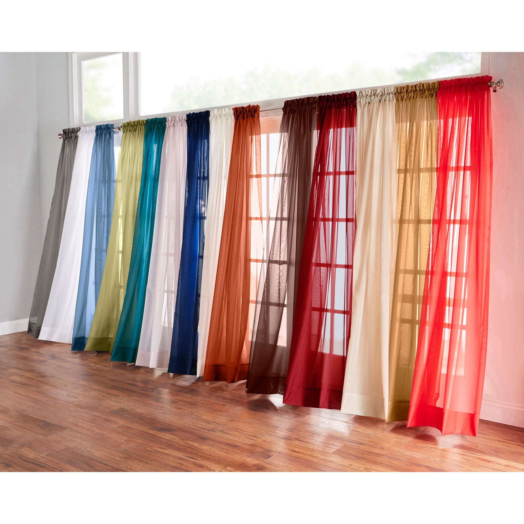 BH Studio Sheer Voile Rod-Pocket Panel Pair | Brylane Home