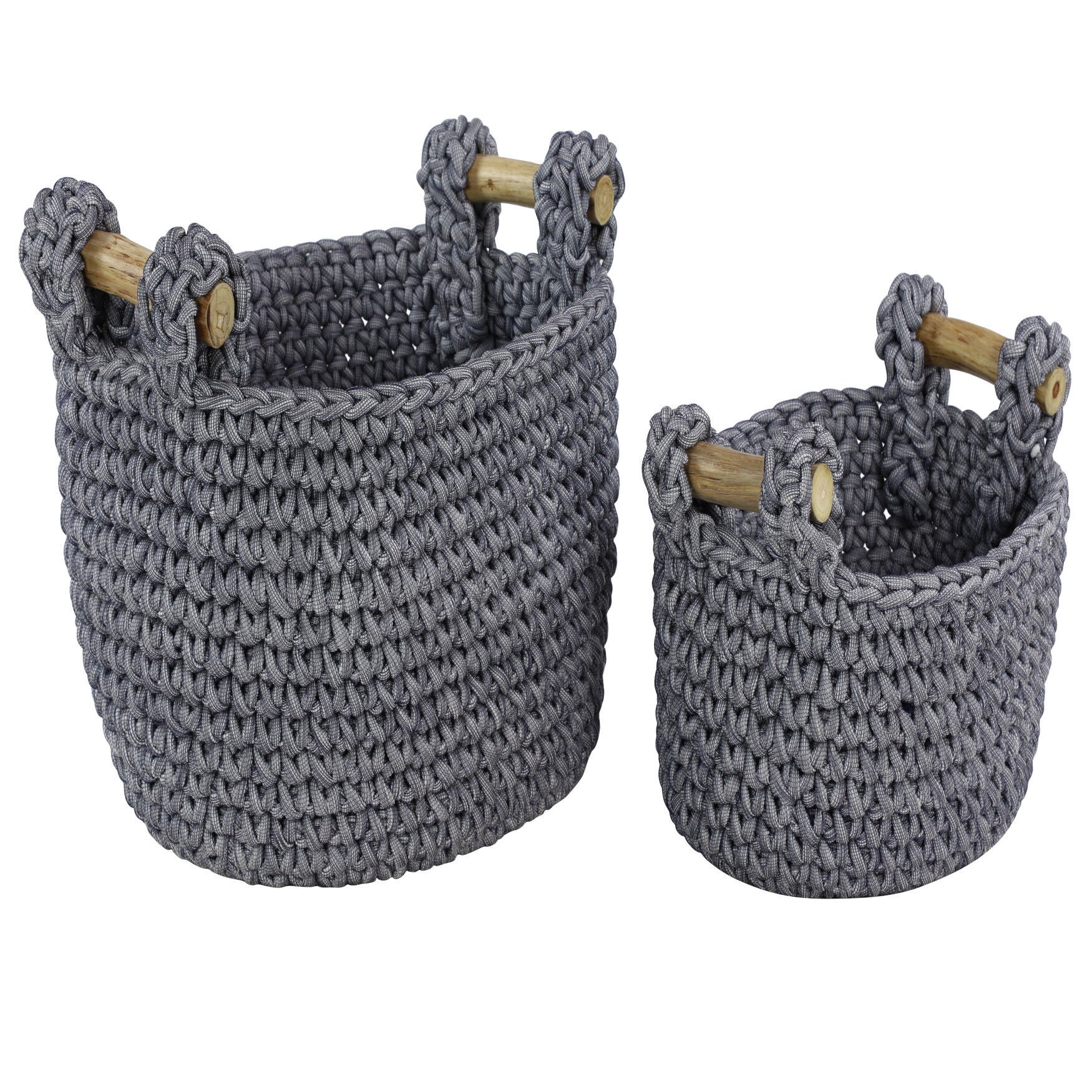 Simple Cosmoliving By Cosmopolitan Set Of 2 Basket Storage Basket, Grey ...