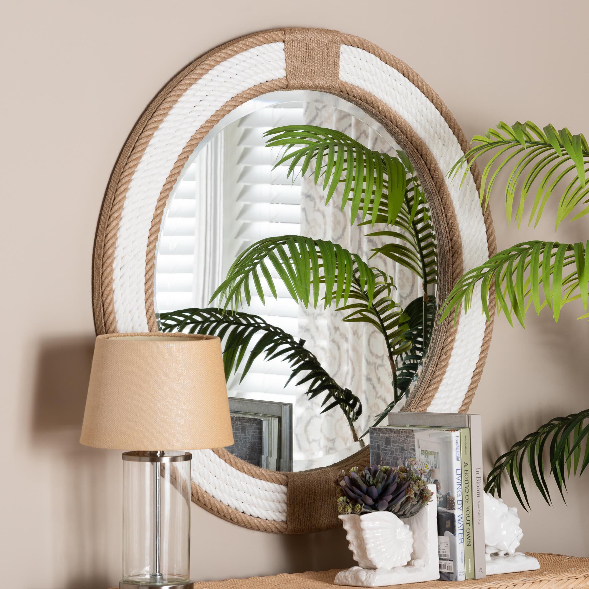 Adita Round Woven Rope Mirror | Brylane Home