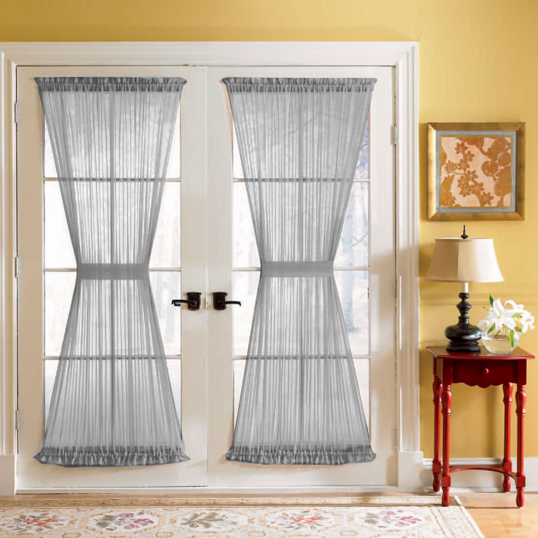 Affordable BH Studio Sheer Voile Door Panel With Tiebacks, Slate ...