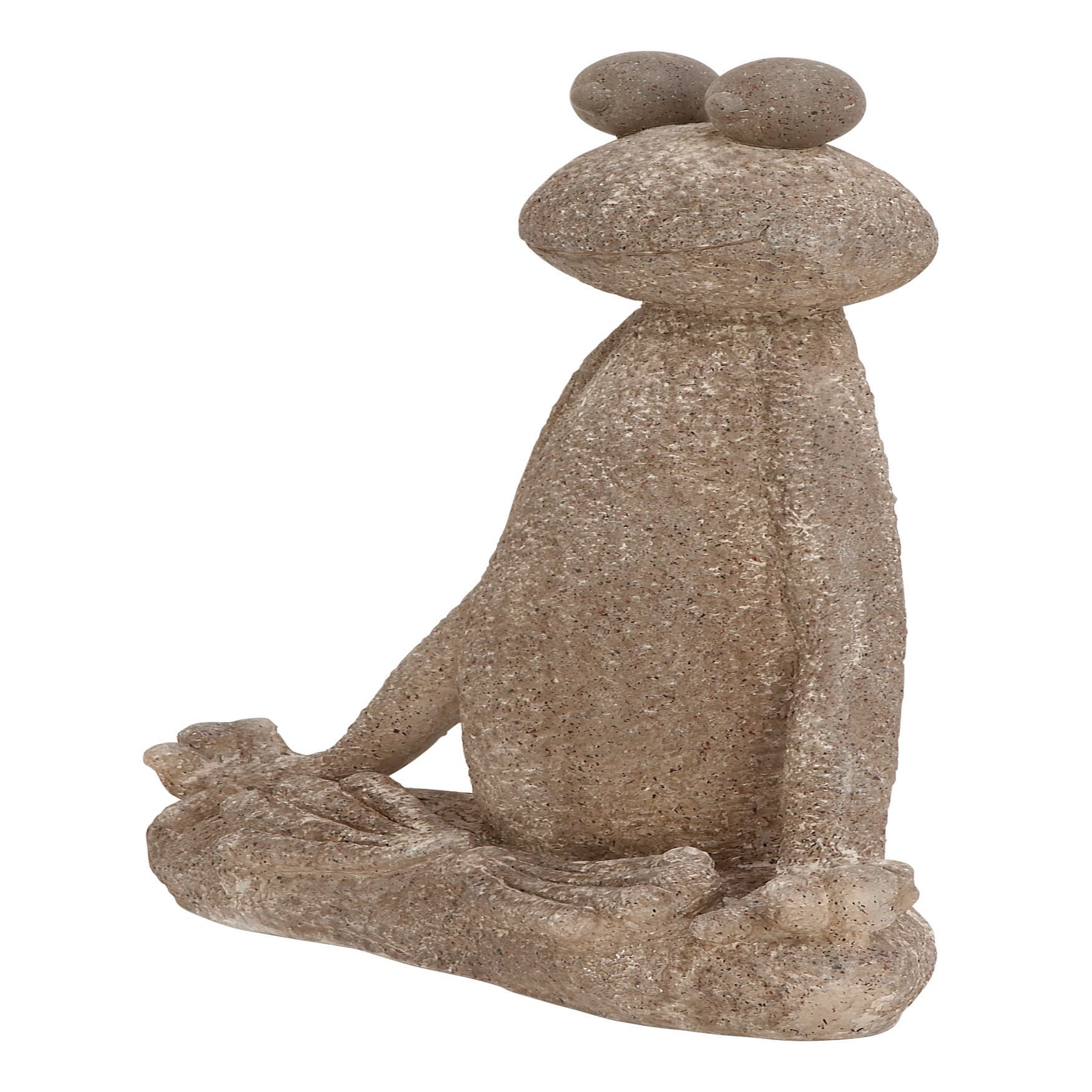Whimsical Brown Polystone Eclectic Frogs Garden Sculpture, Brown ...