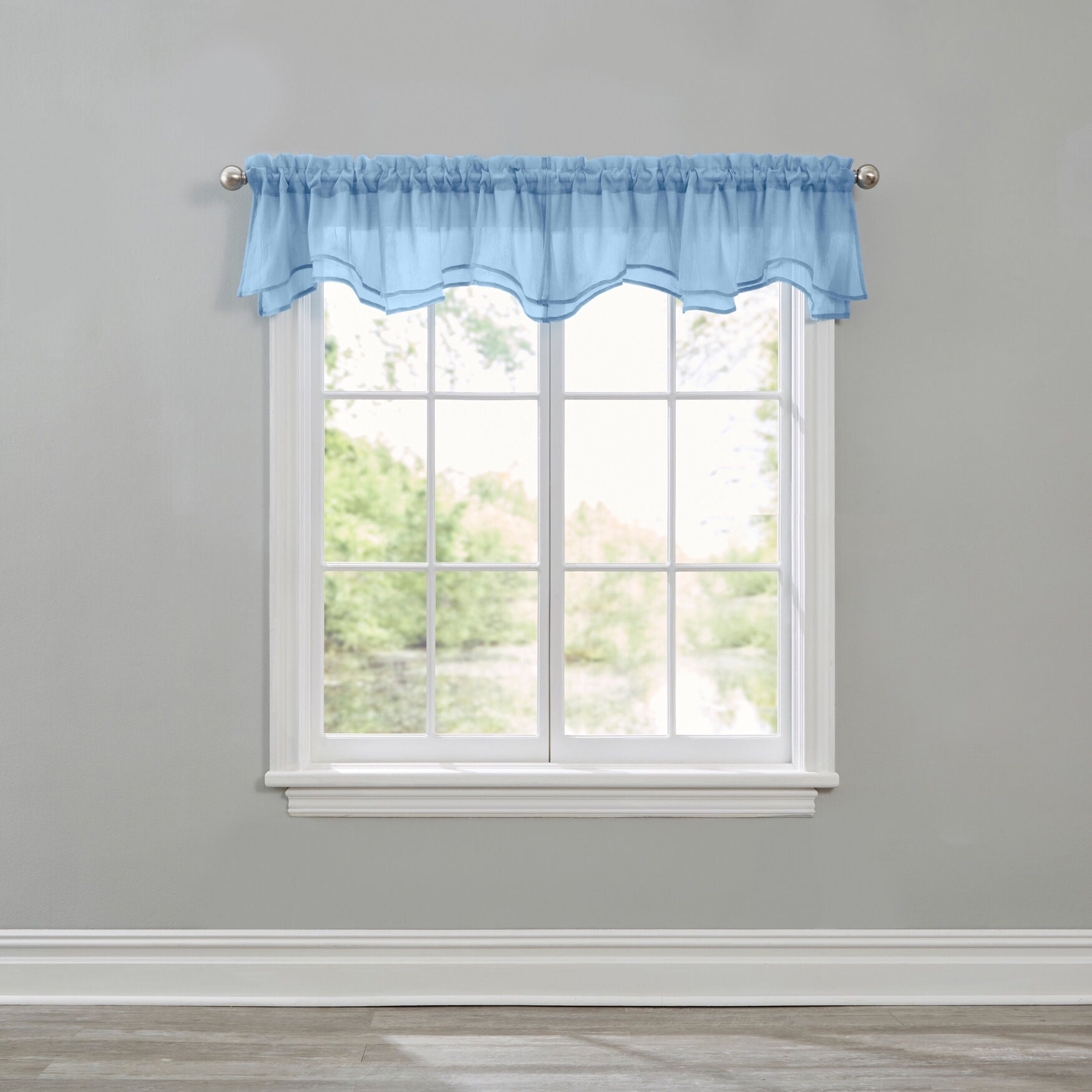 Crushed Voile Ascot Layered Valance | Brylane Home