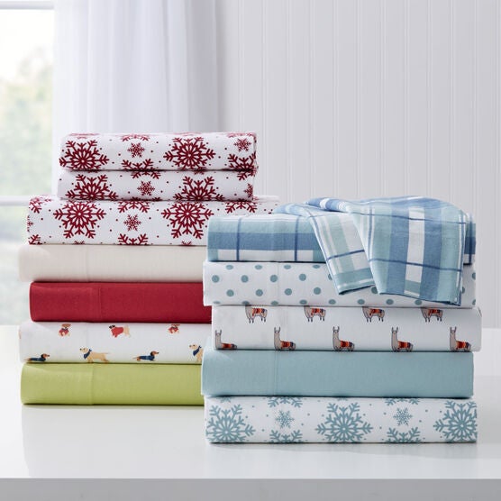 Cotton Flannel Print Sheet Set | Brylane Home