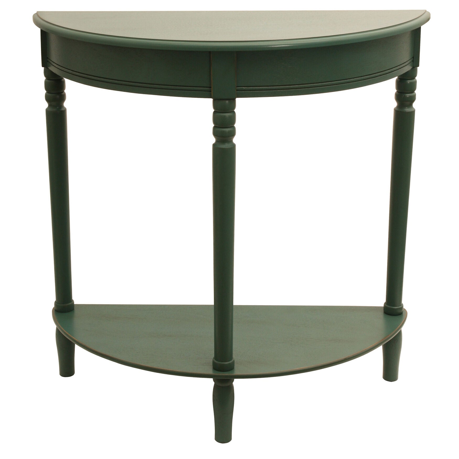 Traditional Antique Half Round Table, Black | Brylane Home