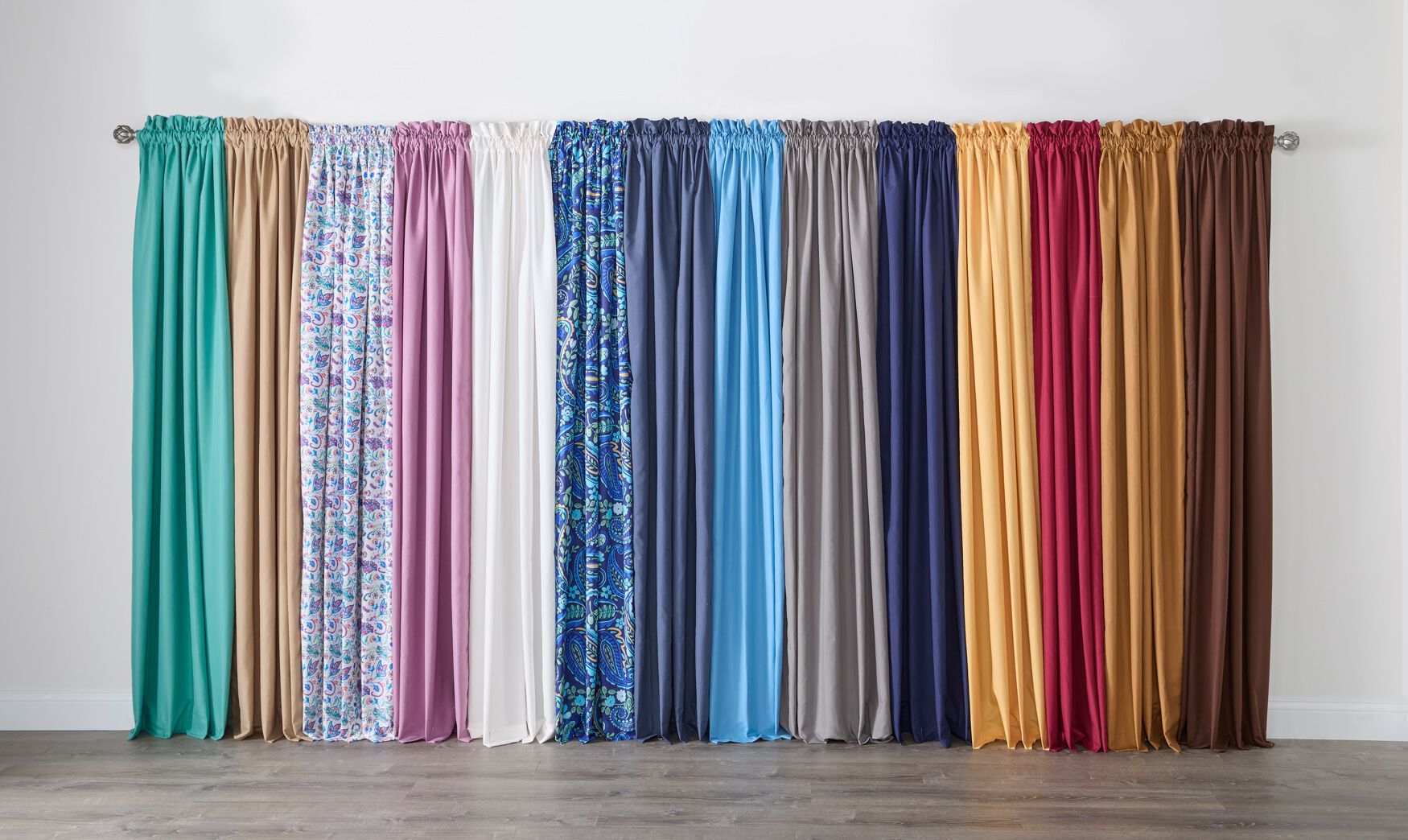 Simple BH Studio Microfiber Rod-Pocket Panel, Navy Paisley | Brylane Home