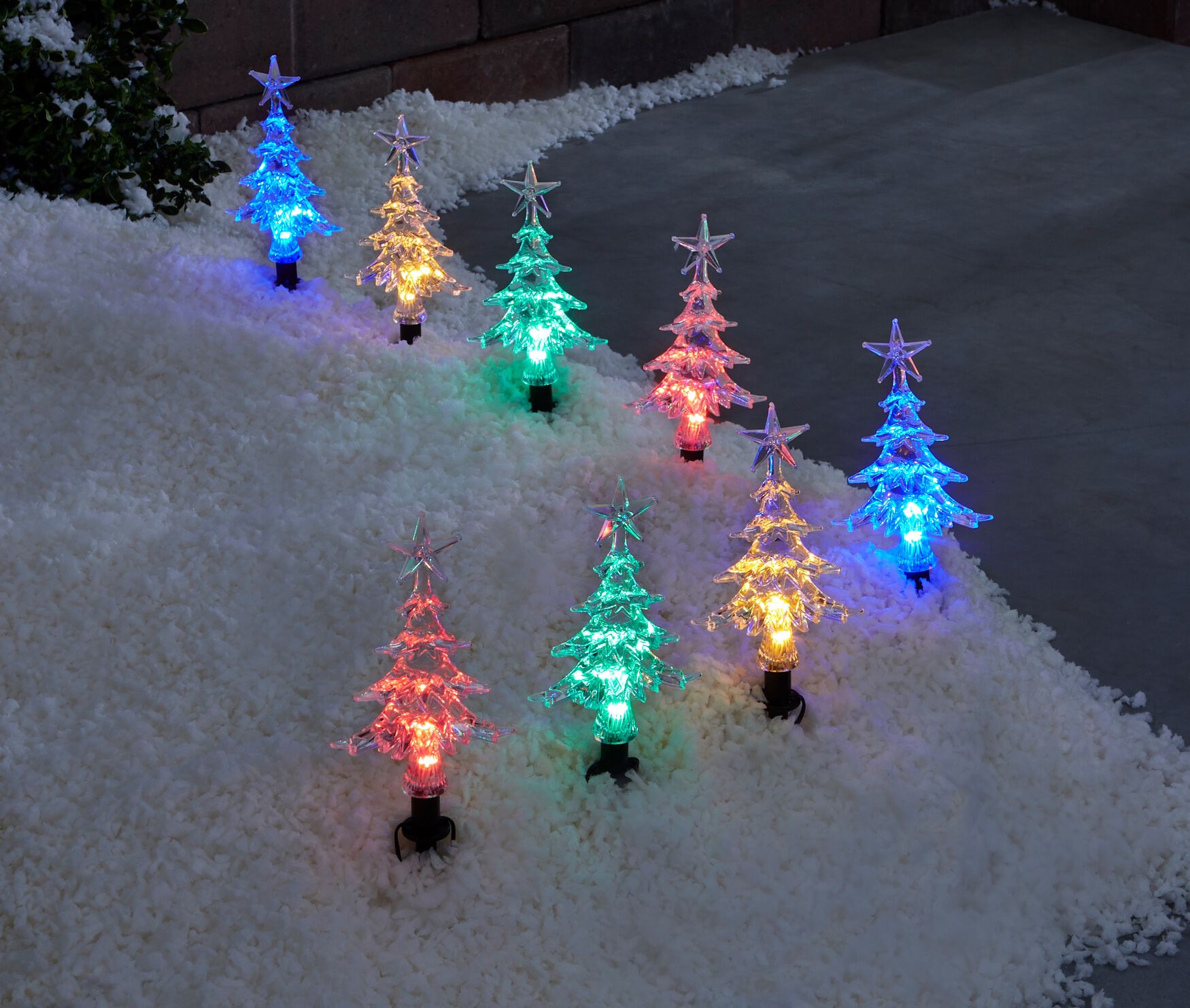 Seasonal Christmas Tree Pathway Lights, Set of 8, 4494168 | Brylane Home