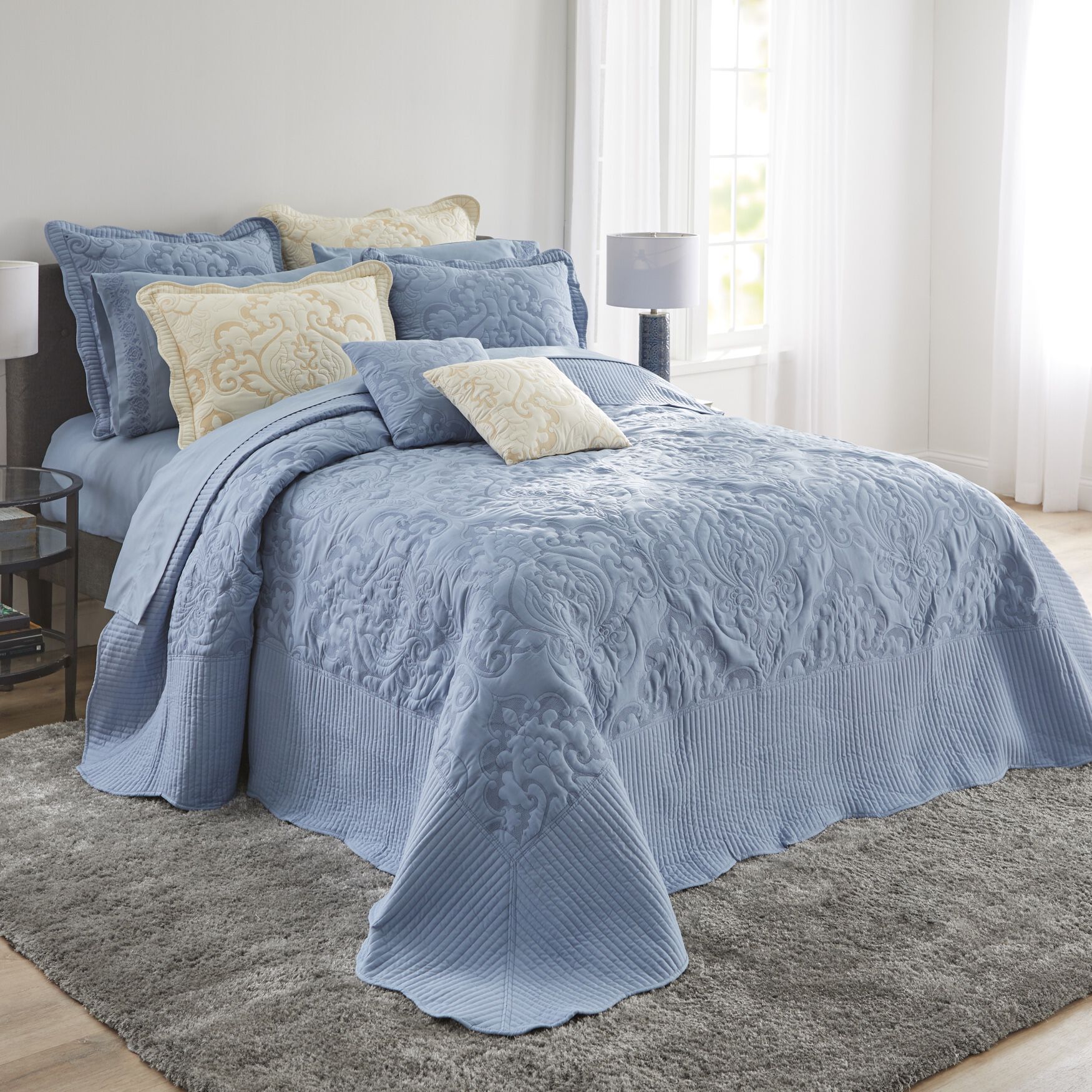 Traditional Amelia Bedspread, Ivory | Brylane Home