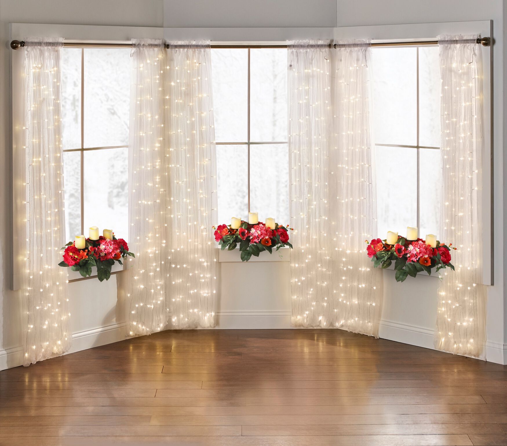 Pre-Lit Rod-Pocket Window Collection | Brylane Home