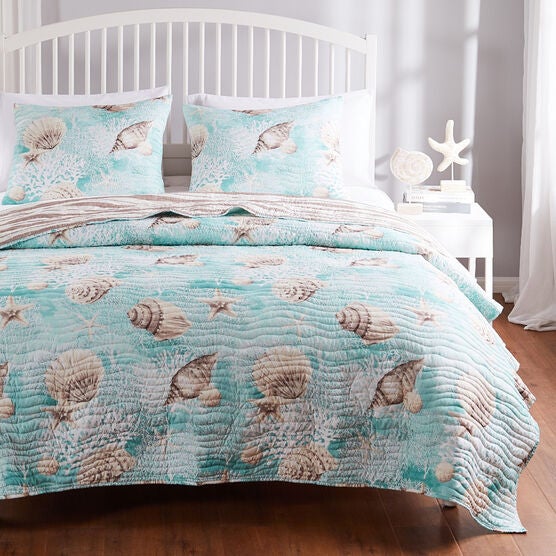 Ocean Turquoise Quilt Set | Brylane Home