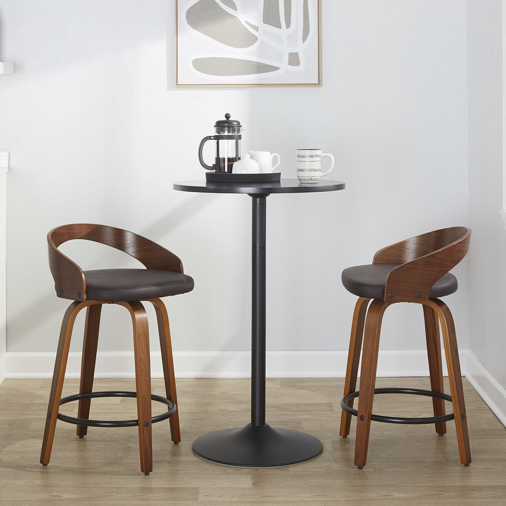 Seasonal Grotto 24" Fixed-Height Counter Stool - Set Of 2, Light Gray ...
