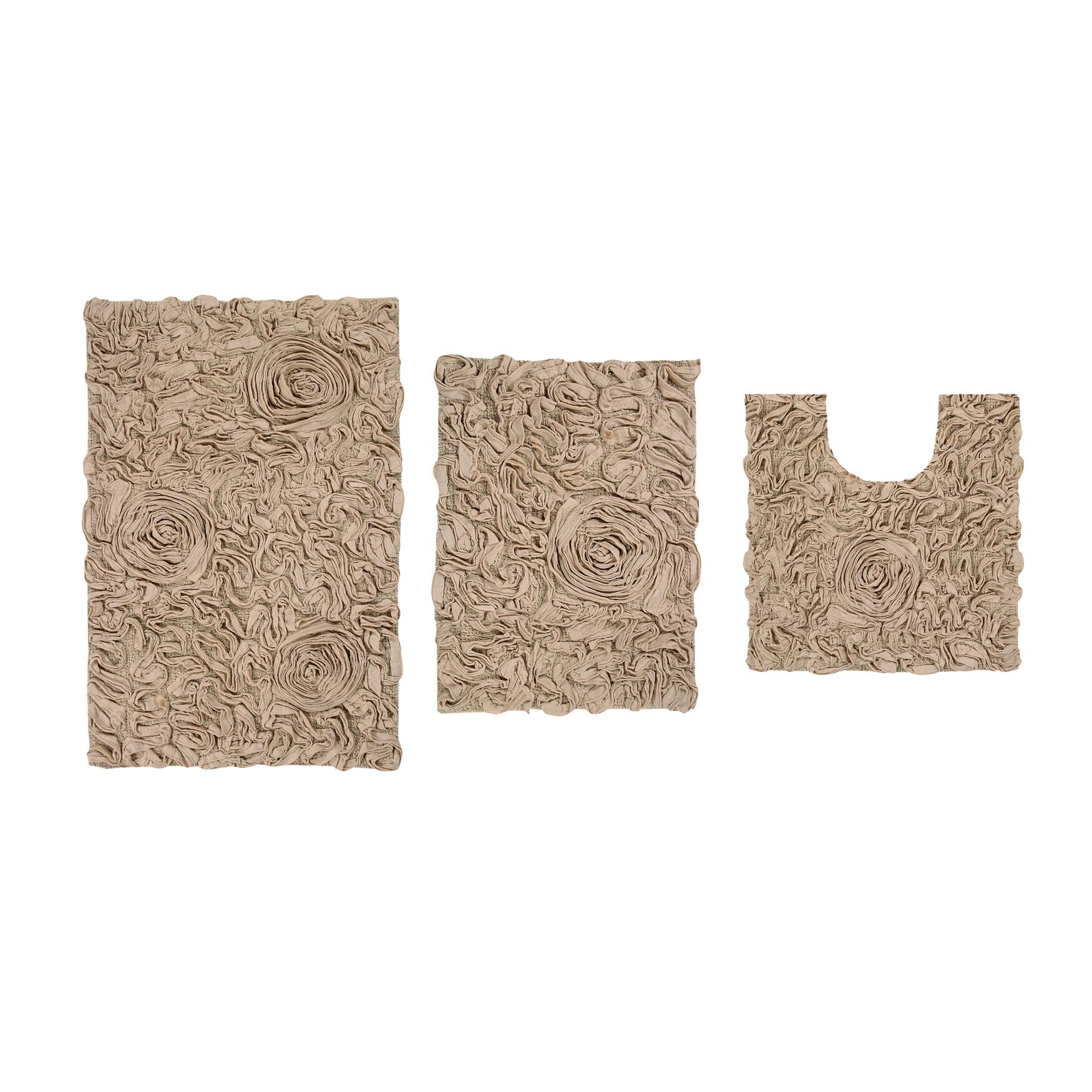 Simple Bellflower 3-Pc. Bath Rug Set, Red | Brylane Home