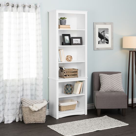 Tall Bookcase, White | Brylane Home