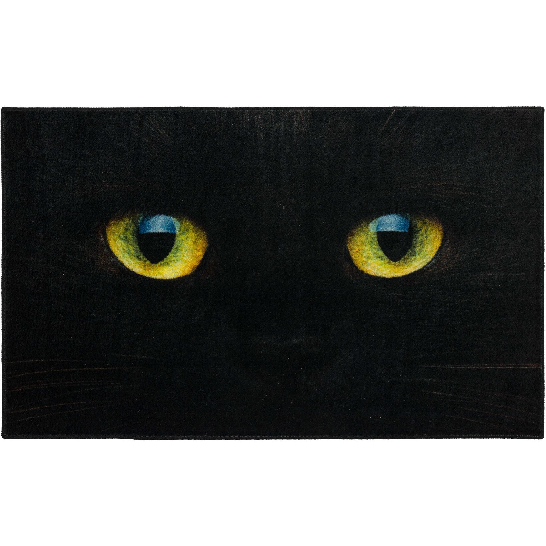 Seasonal Cat Face Black Kitchen Rug, 4495501 | Brylane Home