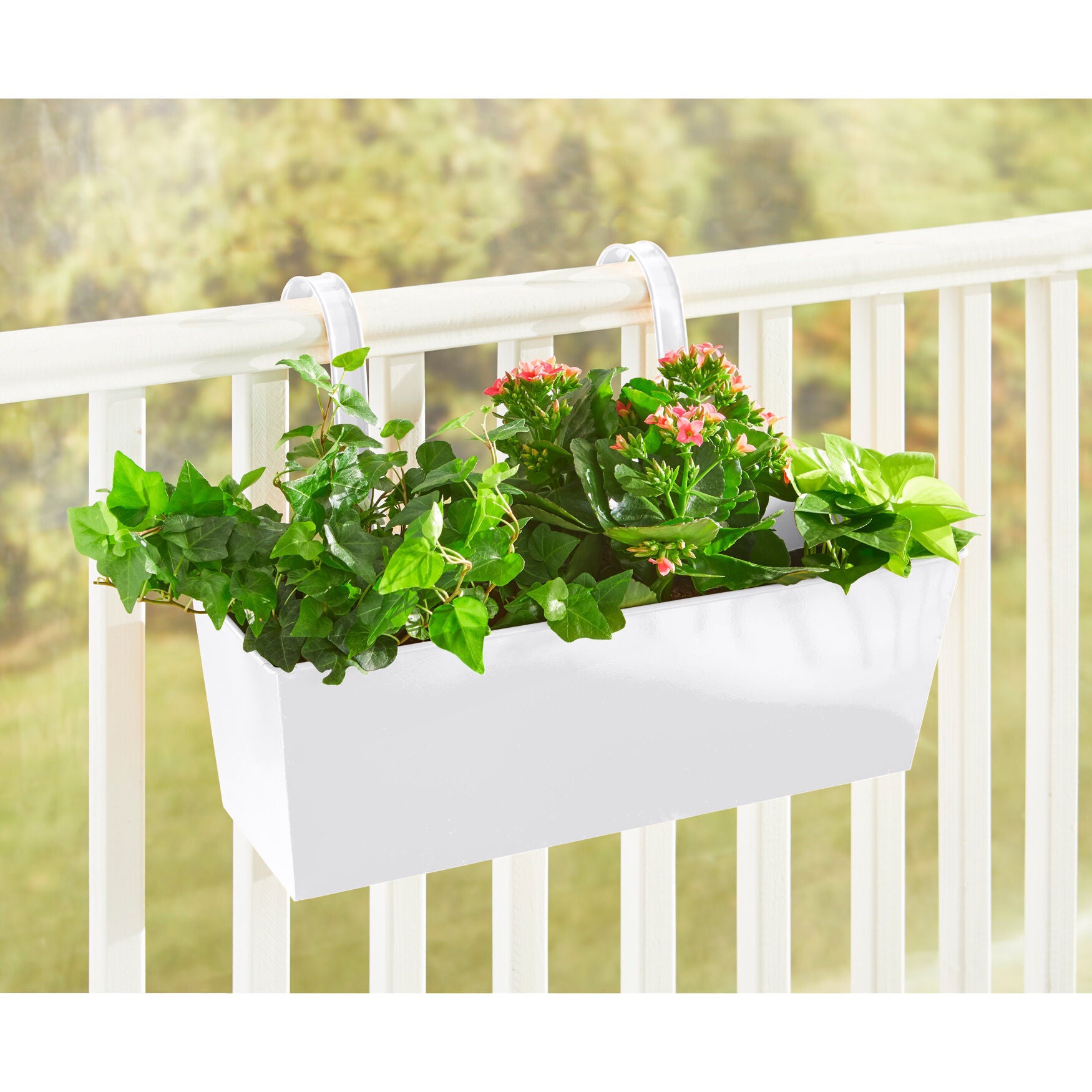 Simple Rectangular Hanging Planter, White | Brylane Home