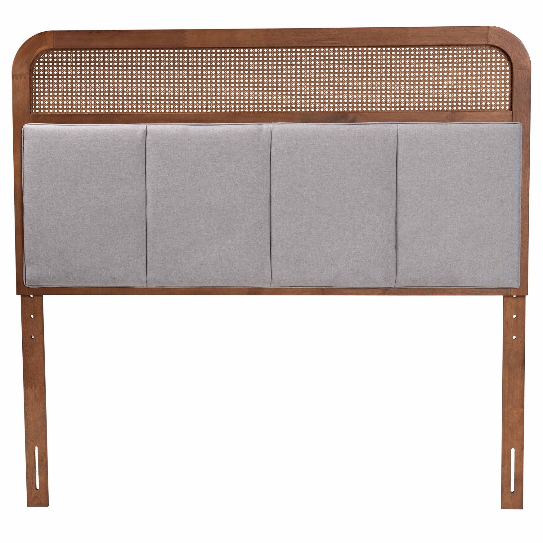 Simple Esti Mid-Century Modern Light Grey Fabric And Ash Walnut ...