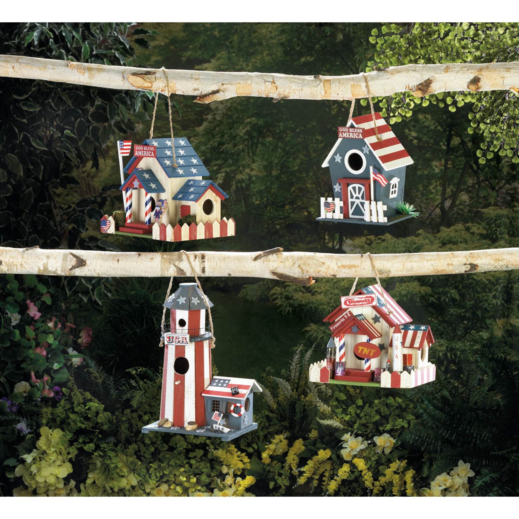 Usa Patriotic Birdhouse | Brylane Home