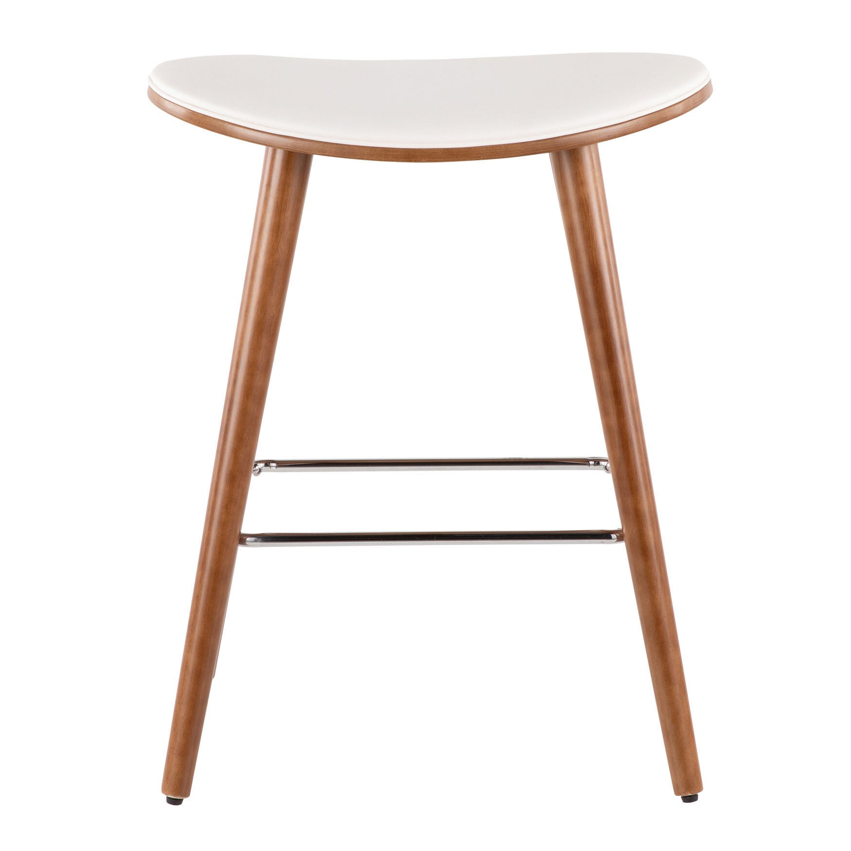 Simple Saddle 26" Mid-Century Modern Counter Stool - Set Of 2, White ...