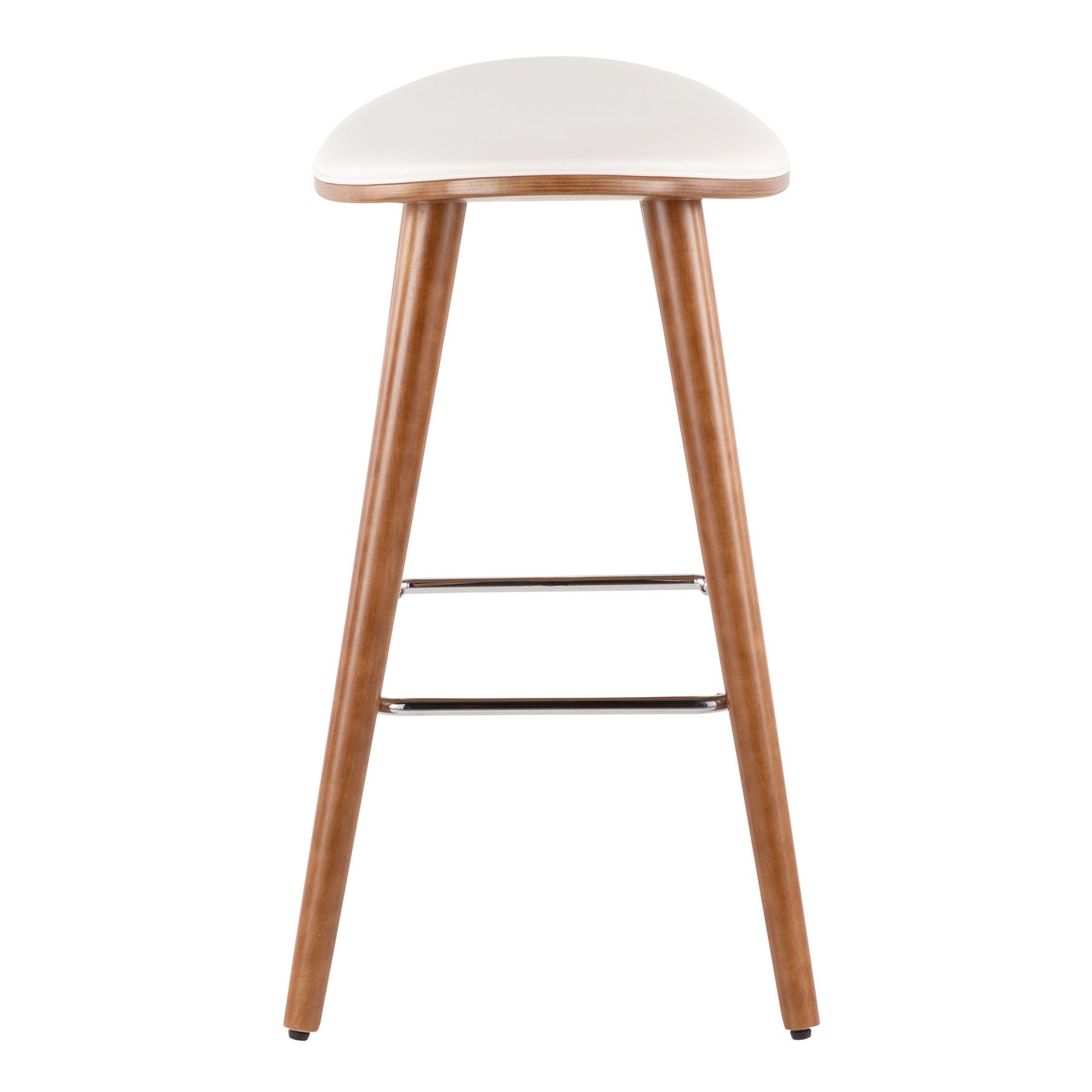 Simple Saddle 26" Mid-Century Modern Counter Stool - Set Of 2, White ...