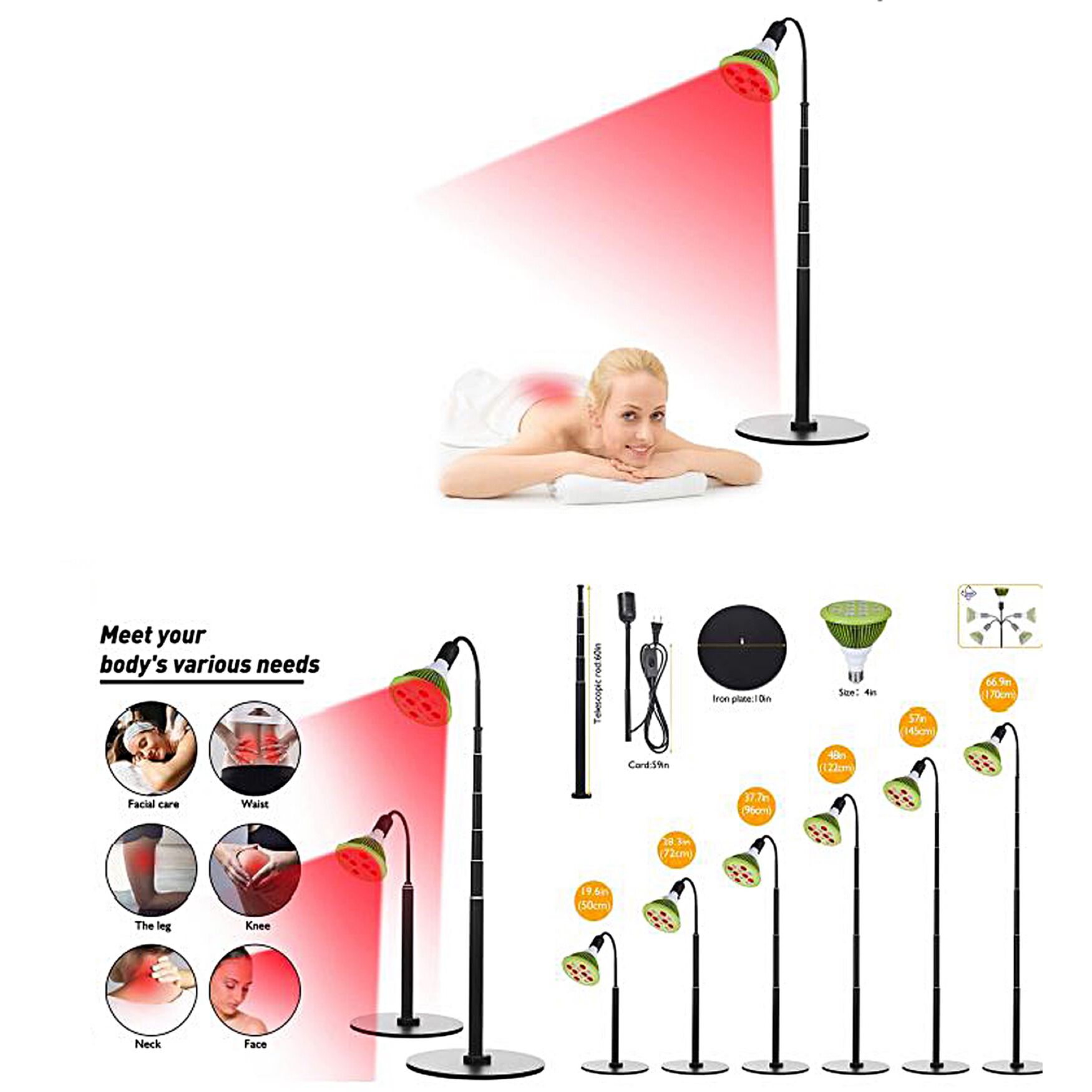 36W Led Red Light Pain Therapy Lamp Beauty Tools | Brylane Home