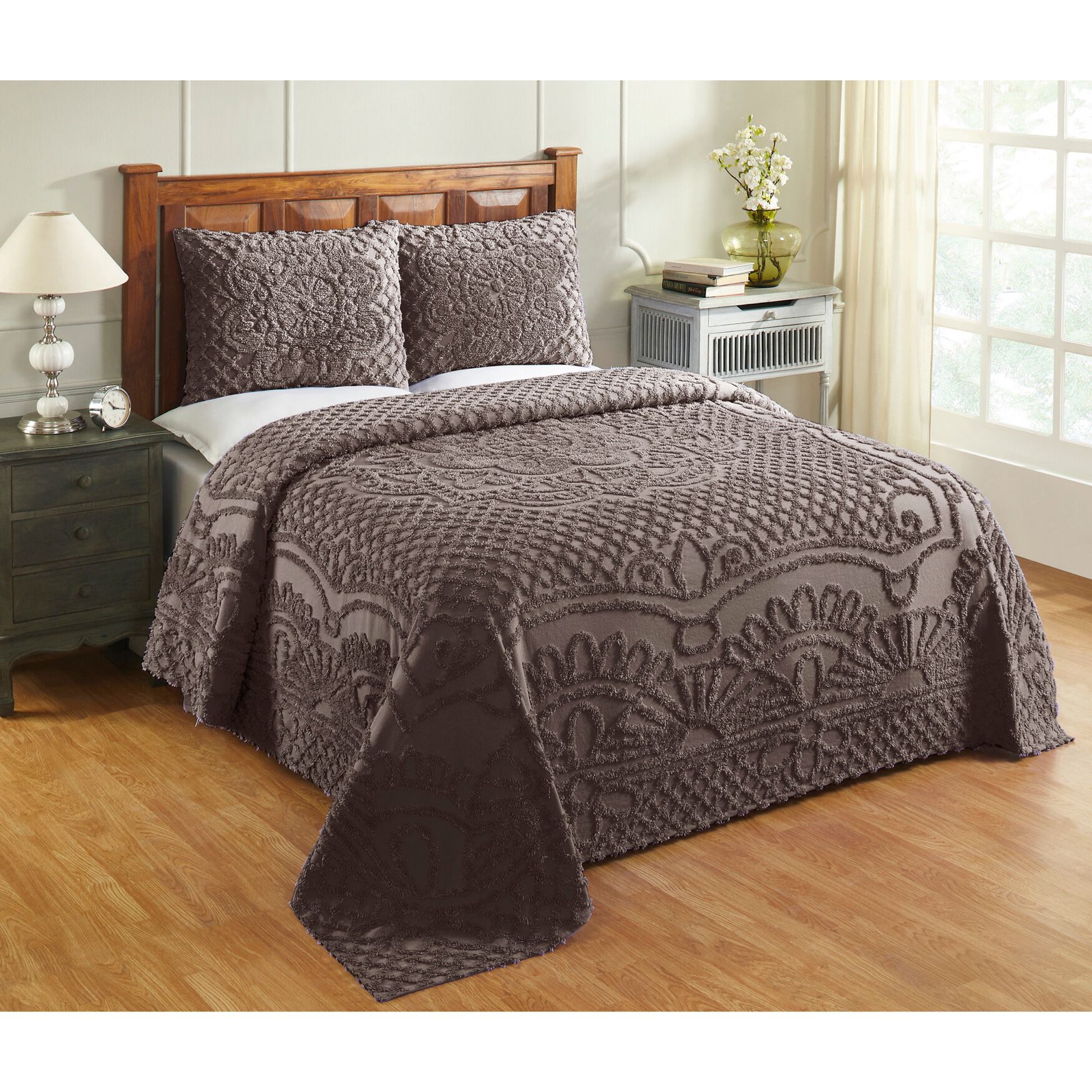 Trevor Collection Tufted Chenille Bedspread Set | Brylane Home
