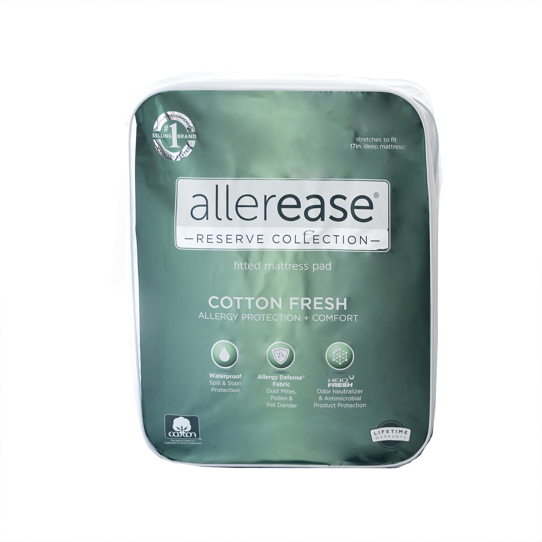Affordable AllerEase Reserve Cotton Fresh Mattress Pad, White | Brylane Home
