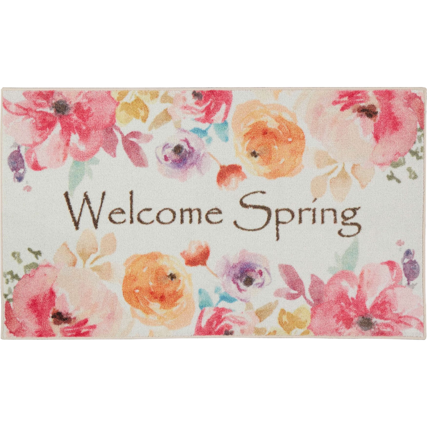 Seasonal Welcome Spring Pink Kitchen Rug, 4495622 | Brylane Home