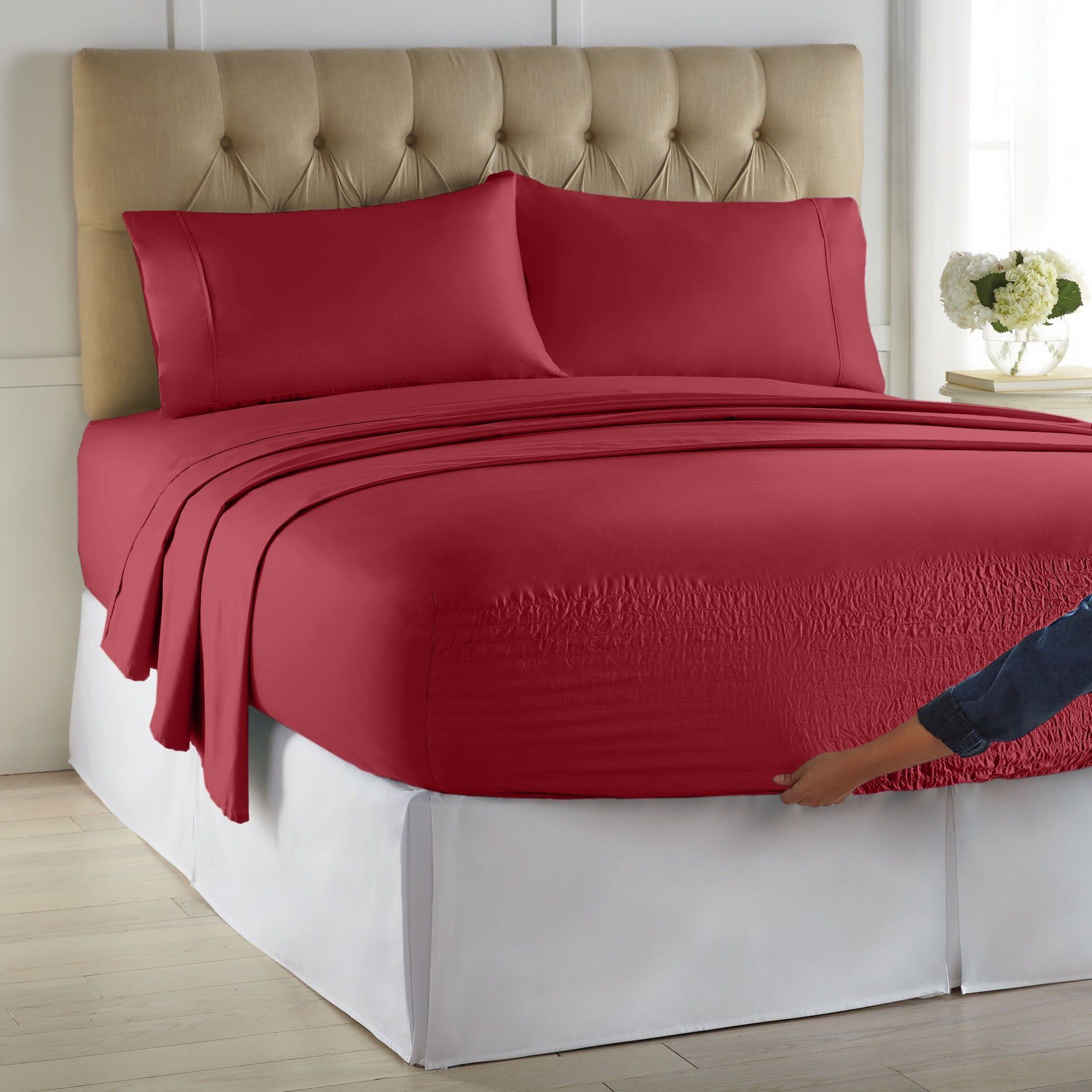 Simple Bed Tite™ Microfiber Sheet Set, Ivory | Brylane Home
