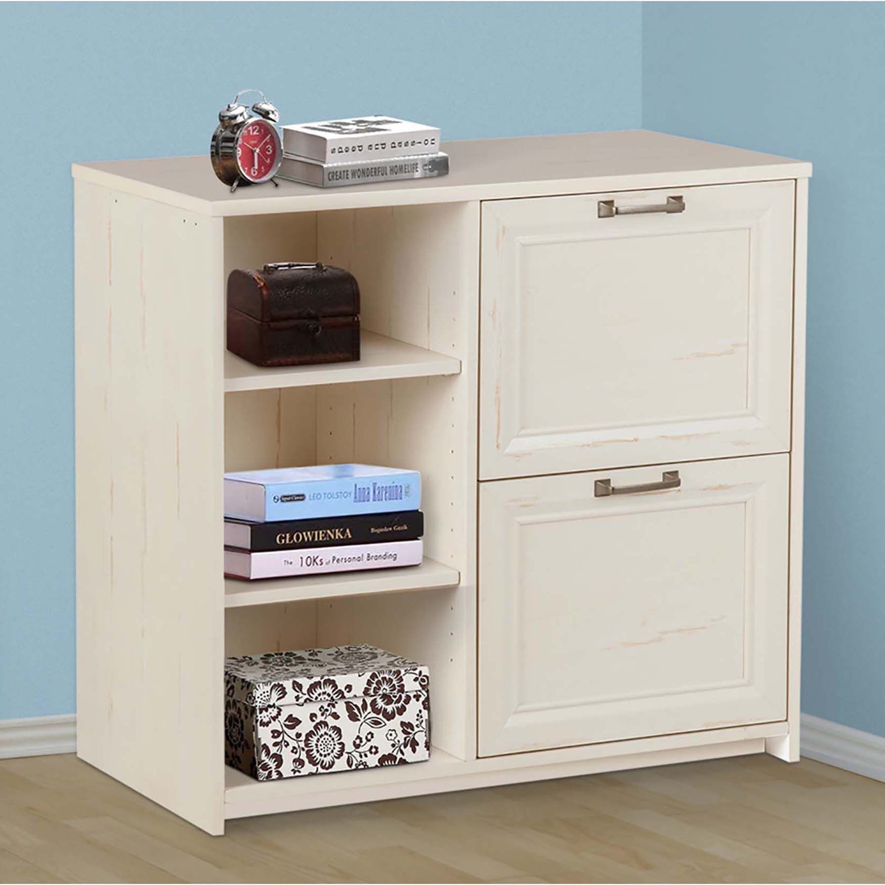 Salisbury Antique White 2-Door File Cabinet | Brylane Home