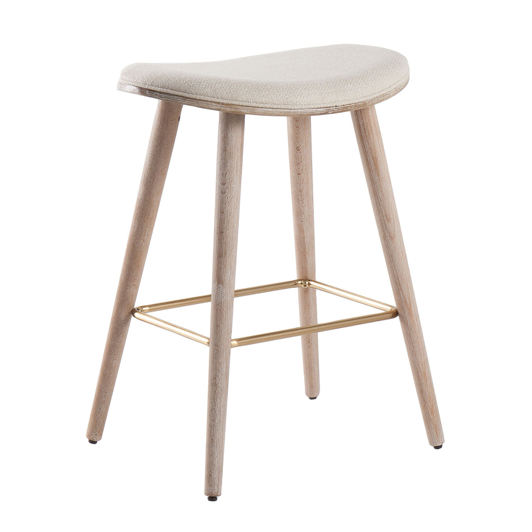 Simple Saddle 26" Mid-Century Modern Counter Stool - Set Of 2, White ...