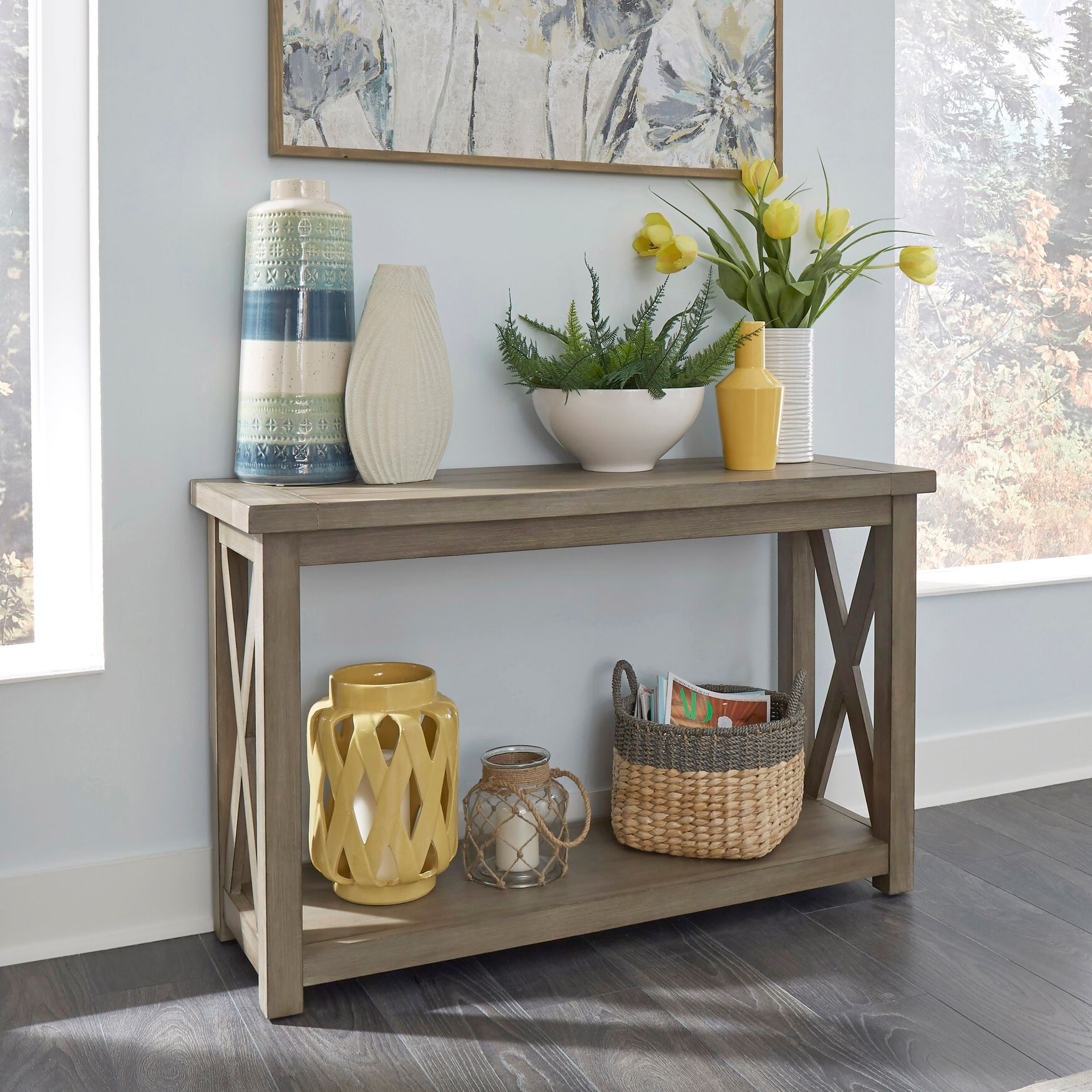 Simple Mountain Lodge Console Table, 4336257 | Brylane Home