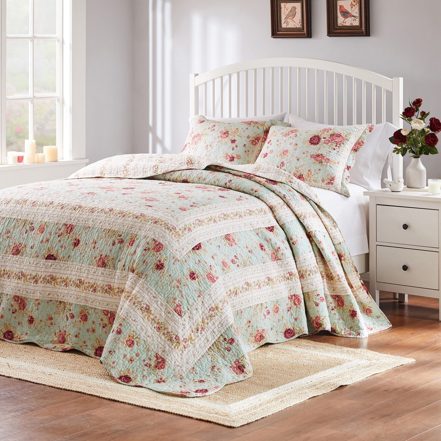Antique Rose Bedspread Set | Brylane Home