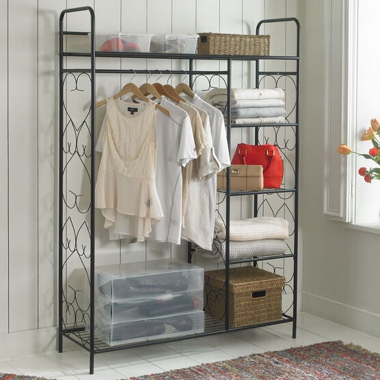 5-Tier Metal Closet with Hanging Rod | Brylane Home