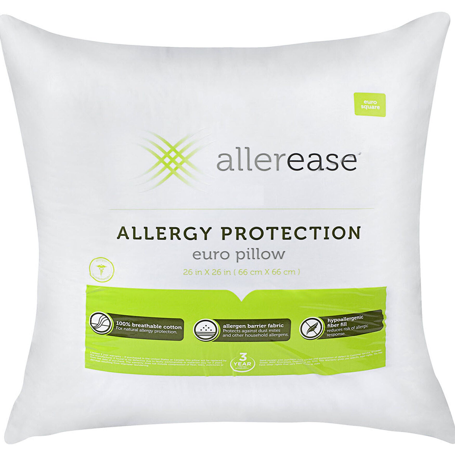 Simple AllerEase Euro Pillow, White | Brylane Home