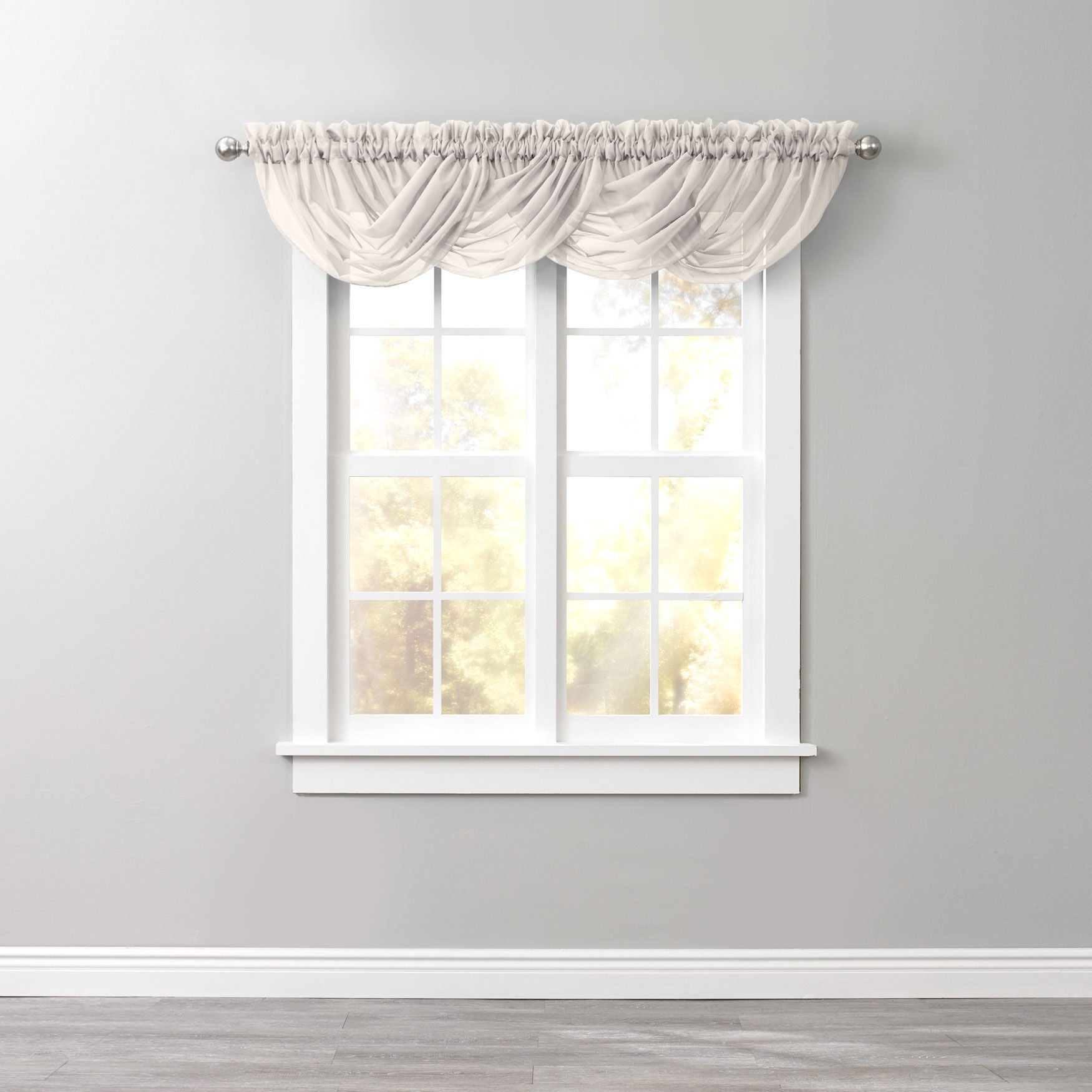 BH Studio Sheer Voile Layered Valance | Brylane Home