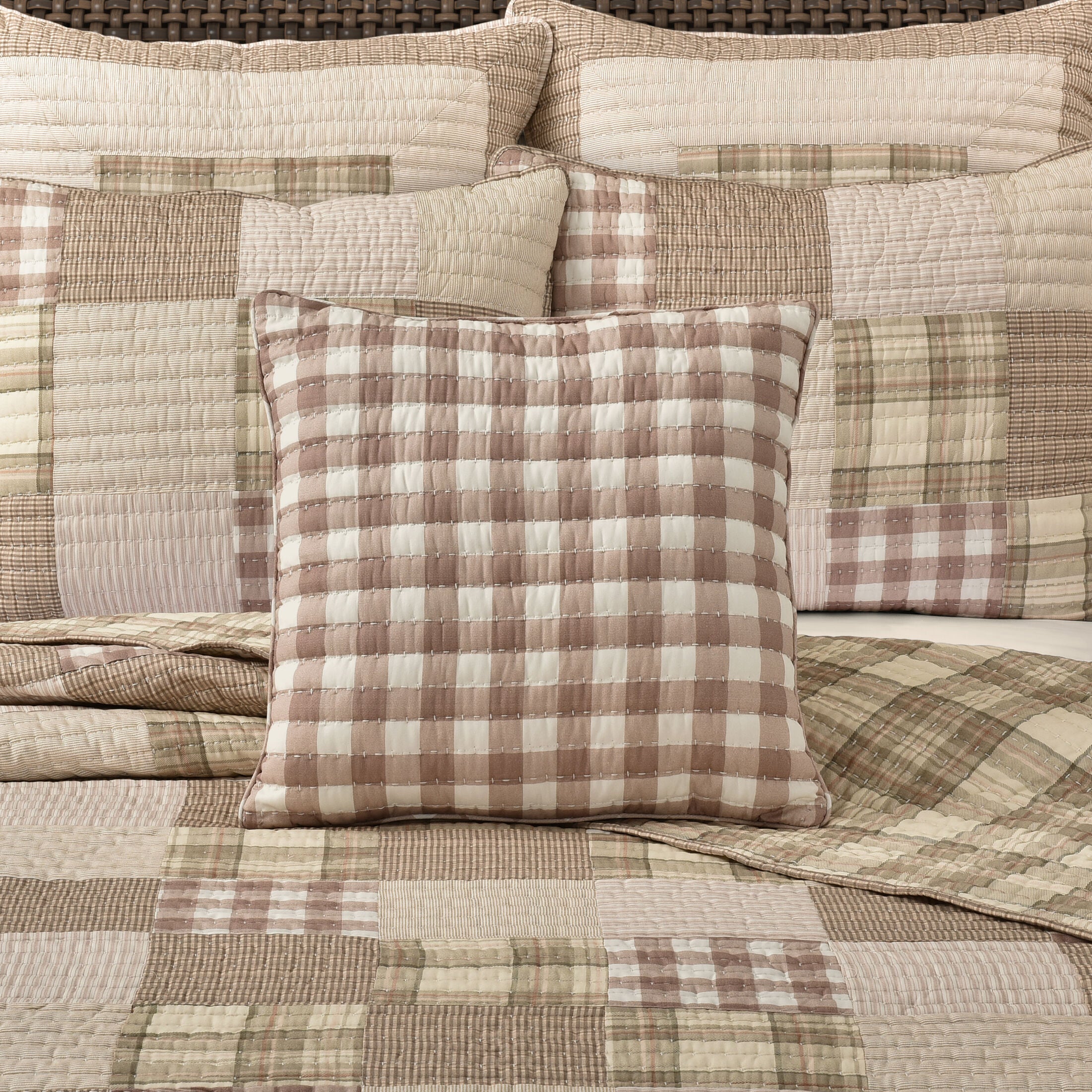 MAYFAIR QUILT 18" SQUARE QUILTED DECORATIVE THROW PILLOW | Brylane Home